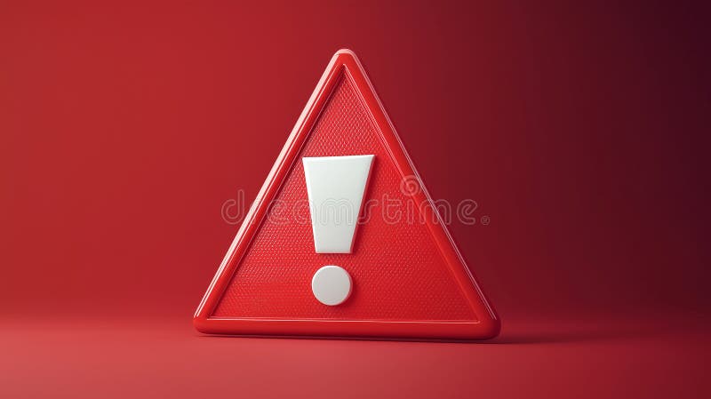 Red Triangle Sign with a White Exclamation Point on a Red Background ...