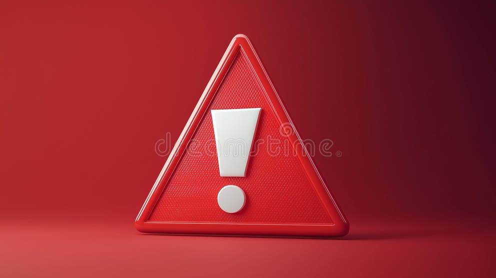 Red Triangle Sign with a White Exclamation Point on a Red Background ...