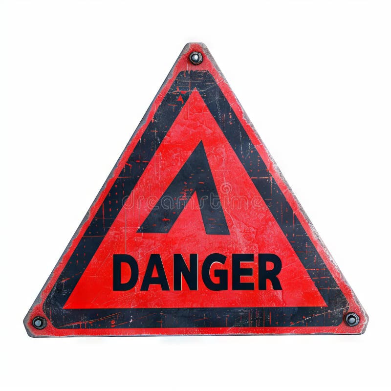 A Red Triangle Sign with the Word Danger Stock Image - Image of black ...