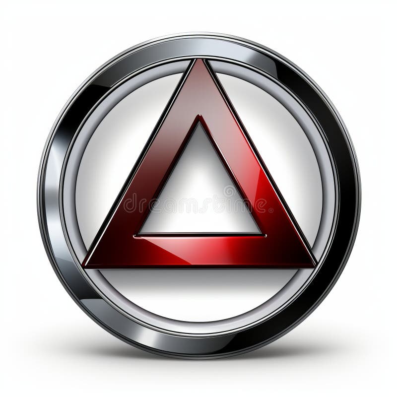 A Red Triangle Symbol on a White Background Stock Illustration ...