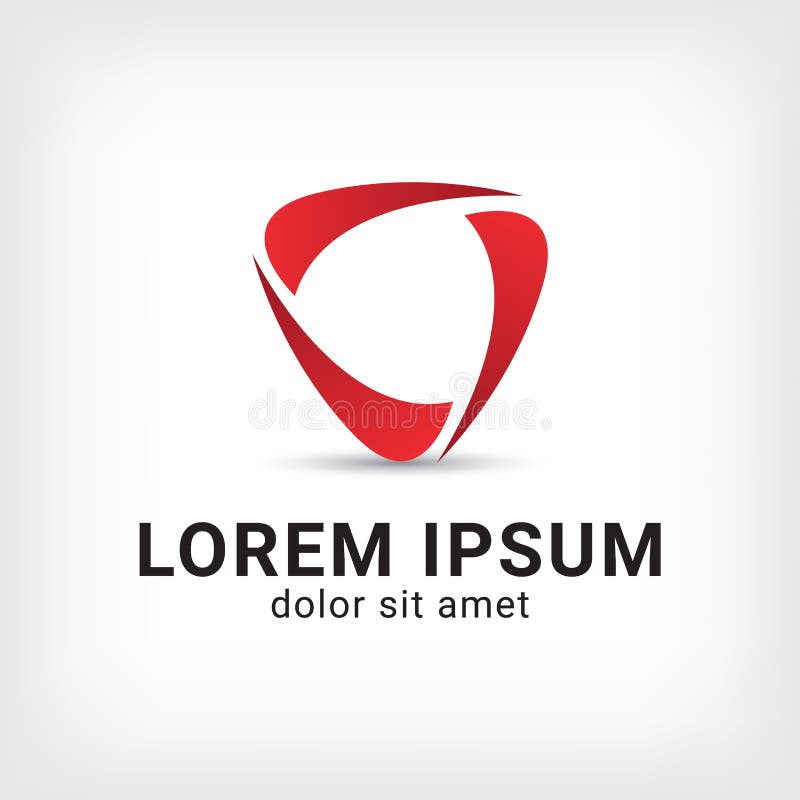 Red Triangle Unity Abstract Logo Design Template Stock Vector ...