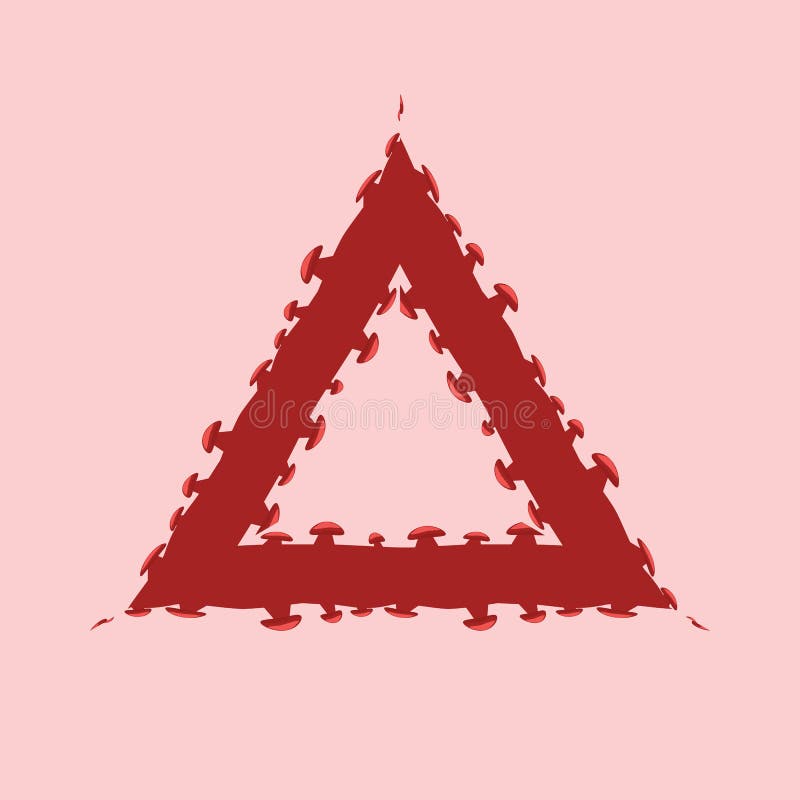 Red Triangle Warning Caution COVID19 Coronavirus Warning, Sign. Flat ...