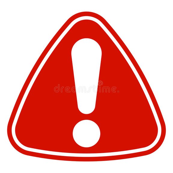 Red Triangle Warning Sign with Bold Exclamation Mark Symbol Stock ...