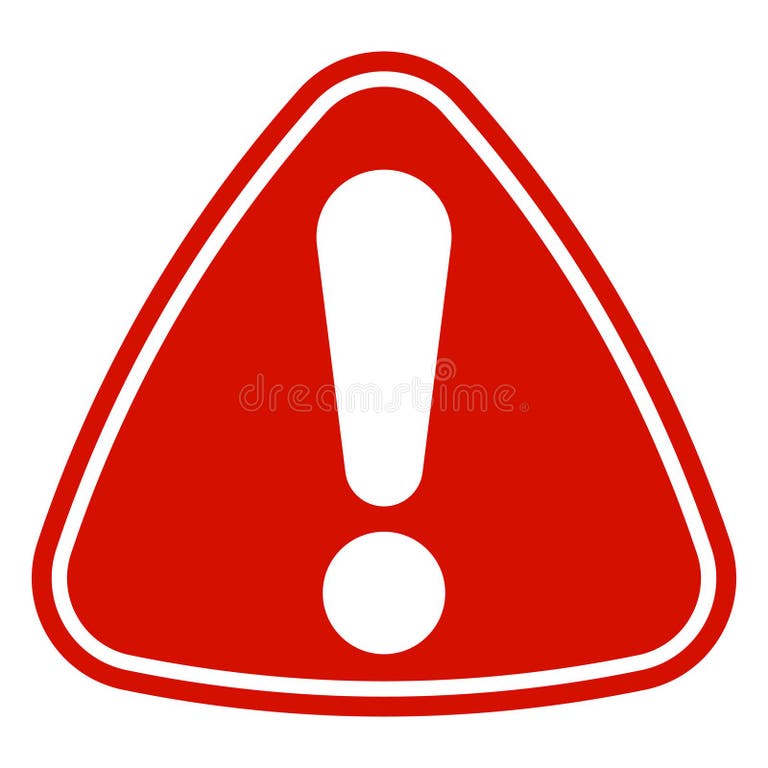 Red Triangle Warning Sign with Bold Exclamation Mark Symbol Stock ...
