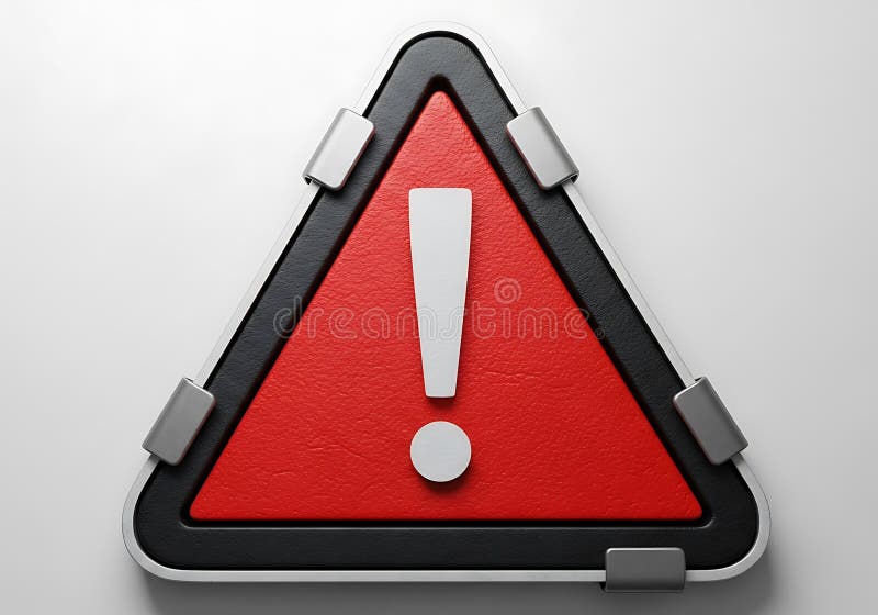 Red Triangle Warning Sign with Exclamation Mark Caution Stock ...