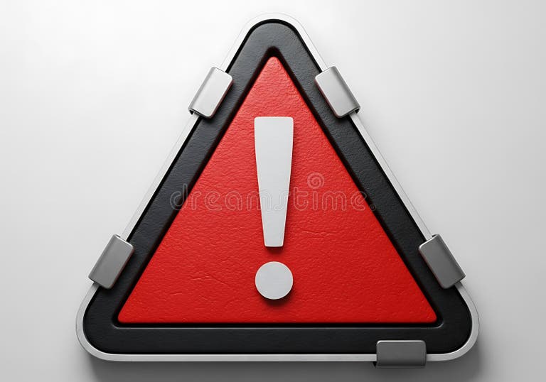 Red Triangle Warning Sign with Exclamation Mark Caution Stock ...