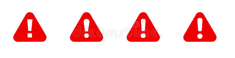 Red Triangle Warning Signs with Exclamation Marks Stock Vector ...