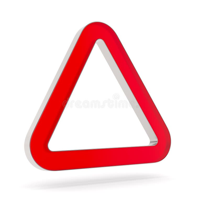 Red Triangle on White Background. Isolated 3D Illustration Stock ...