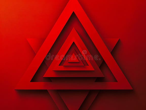 A Red Triangle with a White Triangle Inside Stock Photo - Image of ...