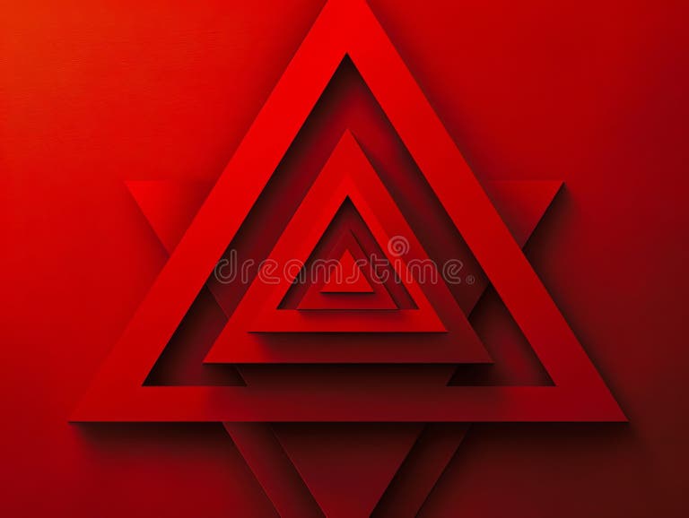 A Red Triangle with a White Triangle Inside Stock Photo - Image of ...