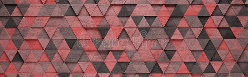 Red Triangles 3D Pattern Background Stock Illustration - Illustration ...