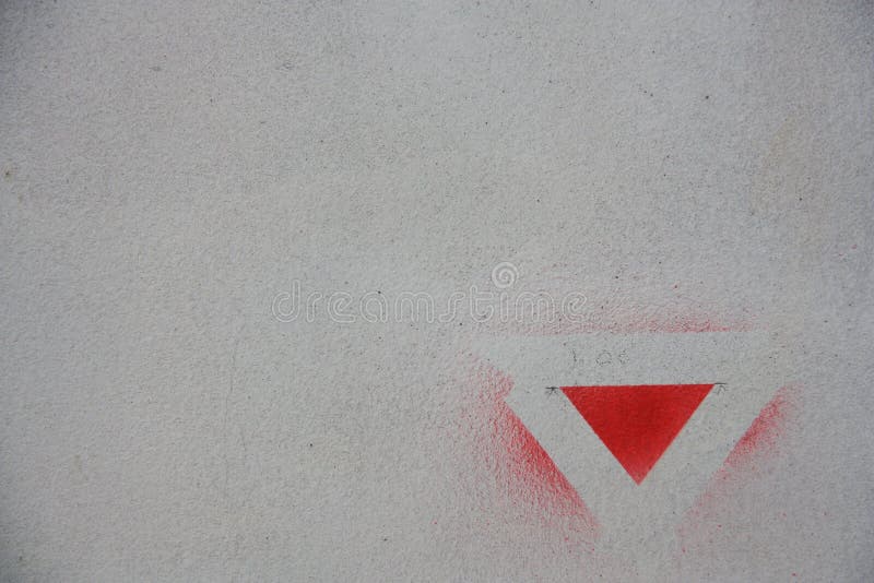 Red Triangles Sign on the Wall Stock Image - Image of wall, survey ...