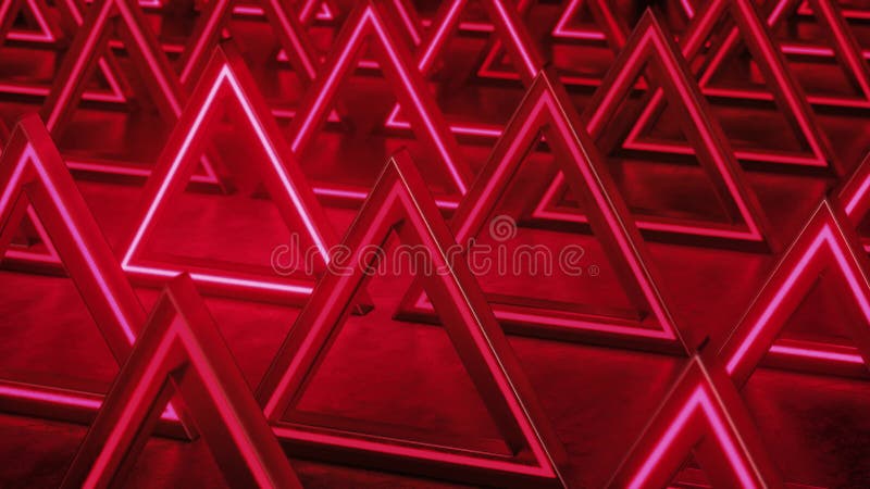 Red Triangular Abstract Background. Neon Lights Background. Pattern ...