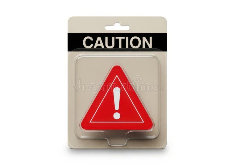 Red Triangular Caution Sign with Exclamation Mark in Packaging Alert Warning Symbol Stock ...