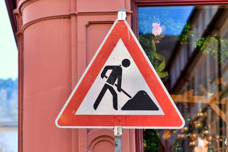 486 Triangular Construction Sign Stock Photos - Free & Royalty-Free ...