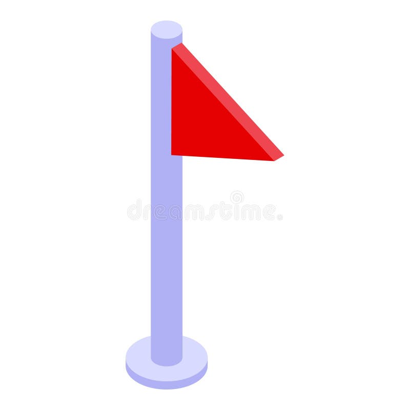 Red Triangular Flag is Attached To a Flagpole Stock Illustration ...