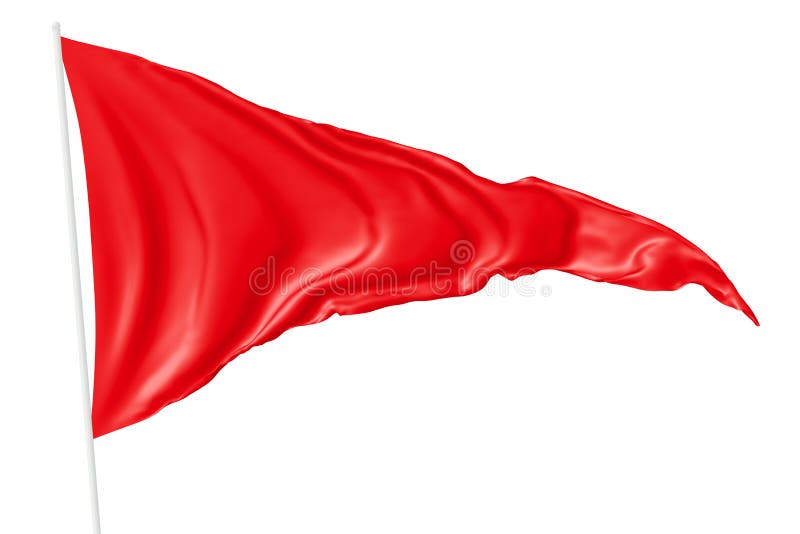 Red Triangular Flag with Flagpole Stock Illustration - Illustration of ...