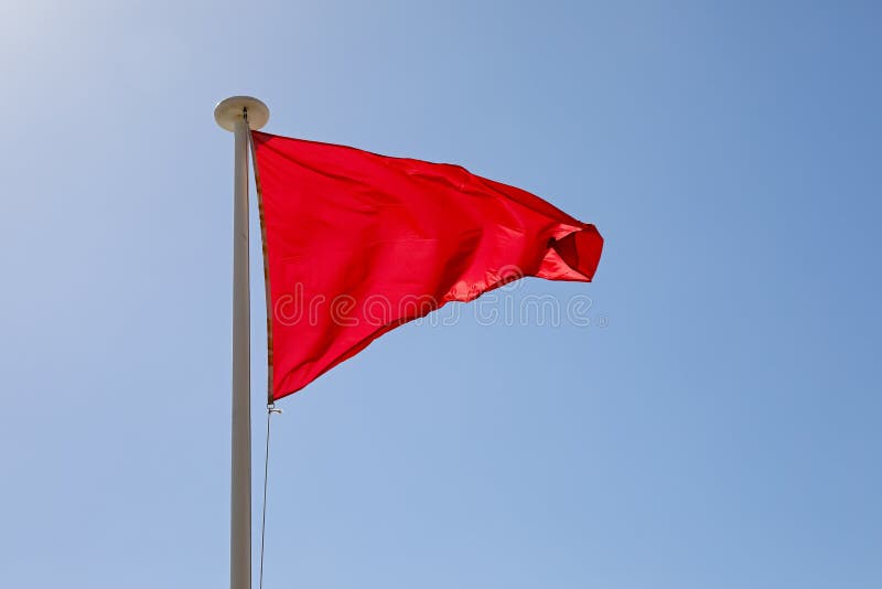 Red triangular flag stock image. Image of color, information - 159946485