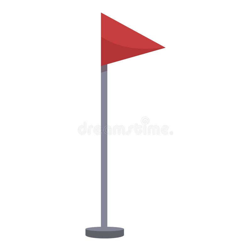 Red Triangular Flag Waving on Metal Pole Stock Vector - Illustration of ...