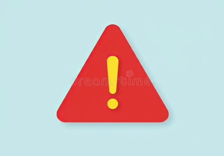 Red Triangular Warning Icon Exclamation Mark Light Blue Caution Stock ...