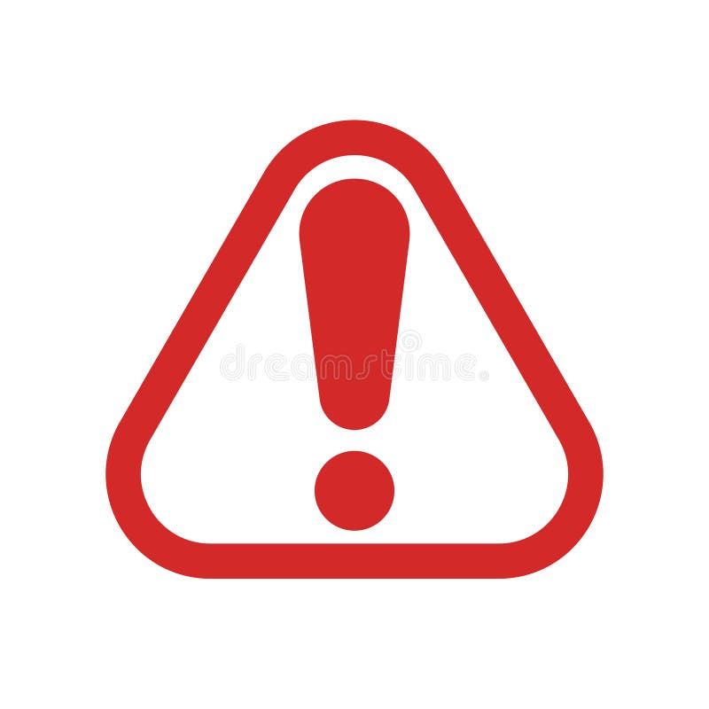 Red Triangular Warning Icon Featuring Centered Exclamation Mark for ...