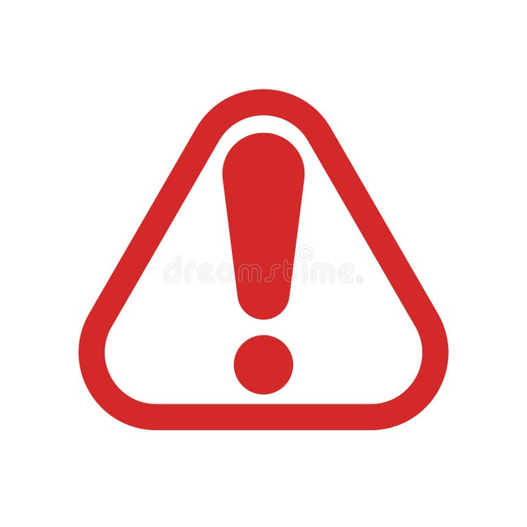 Red Triangular Warning Icon Featuring Centered Exclamation Mark for ...