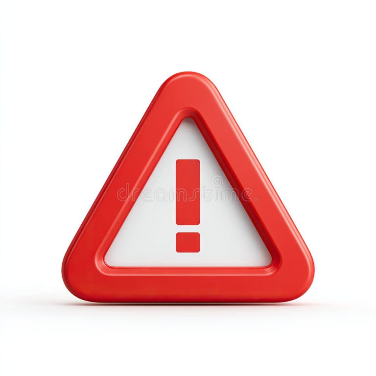 Red Triangle Warning Sign stock illustration. Illustration of issue ...