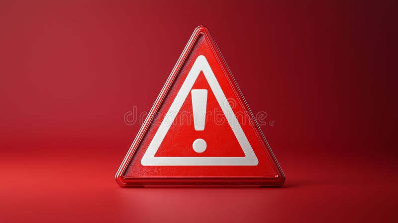 A Red Triangular Warning Sign with a White Exclamation Point Symbol ...