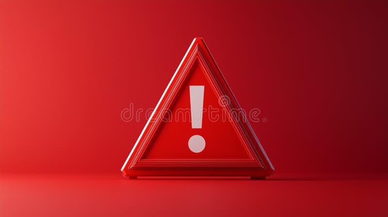 A Red Triangular Warning Sign with a White Exclamation Point Symbol ...
