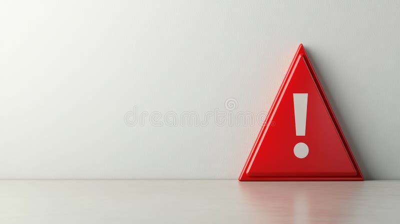 Warning Triangular Red Sign Featuring Exclamation Mark Indicating ...