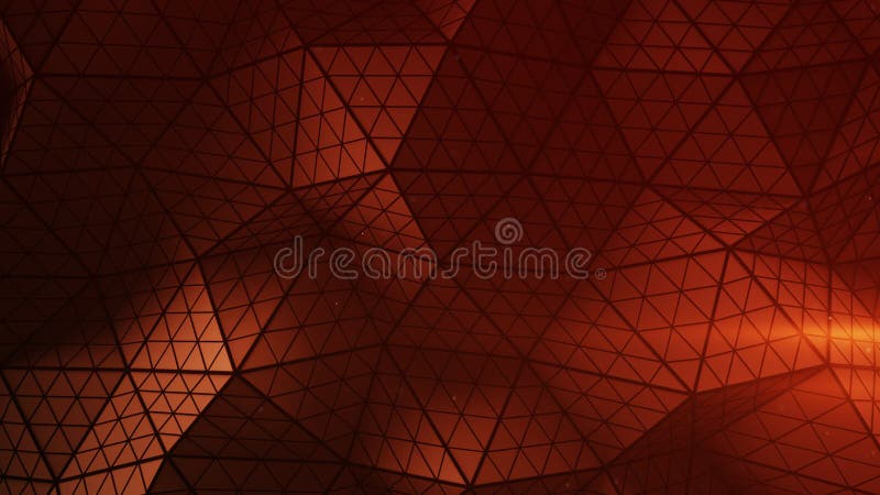 Red Triangulated Shape with Polygons 3D Rendering Stock Illustration ...