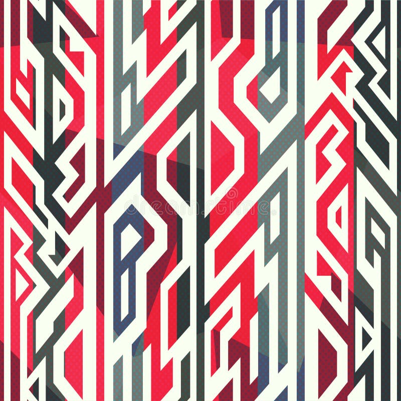 Red Tribal Seamless Pattern. Stock Illustration - Illustration of ...
