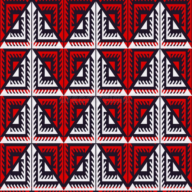 Red Tribal Triangle Seamless Pattern Stock Vector - Illustration of ...