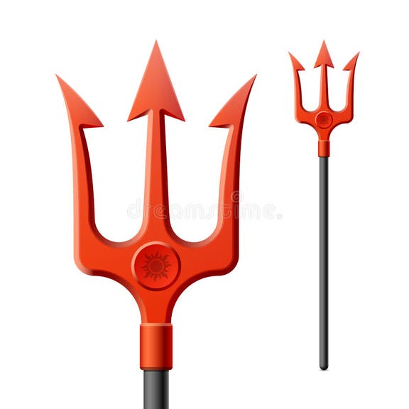 Red trident stock vector. Illustration of hell, shiny - 34499640