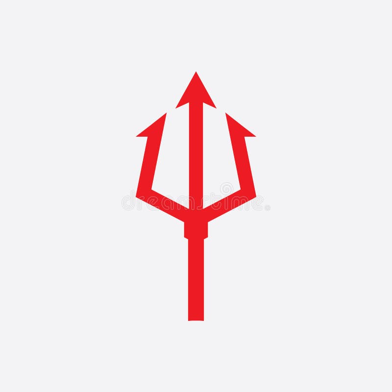 Red Trident Logo Icon Design Template Stock Vector - Illustration of ...