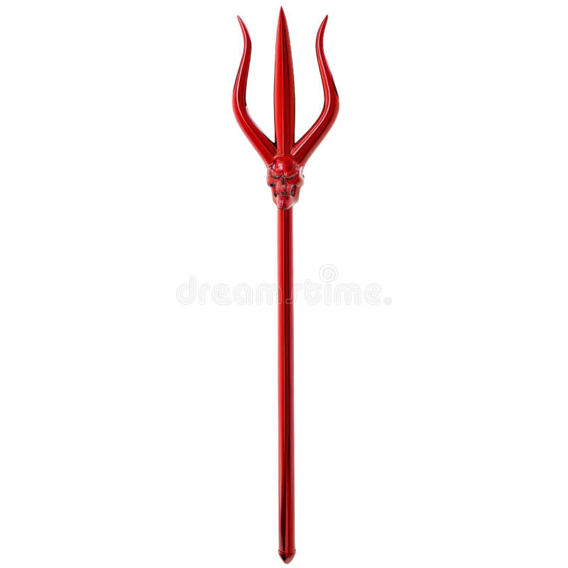 Red Trident with Skull Detail Stock Image - Illustration of gothic ...