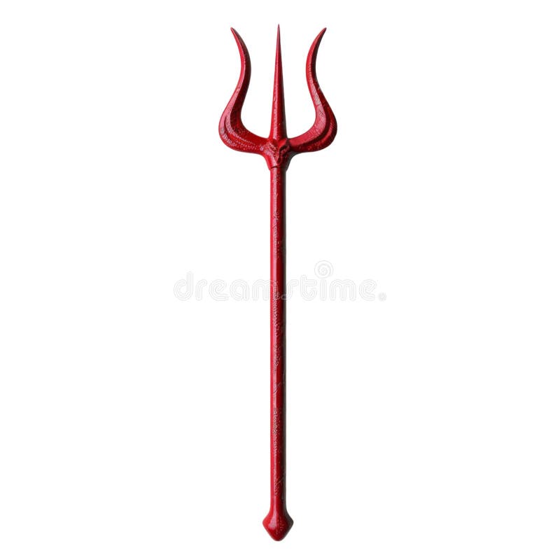 Red Trident Weapon with Intricate Design Stock Photo - Illustration of ...