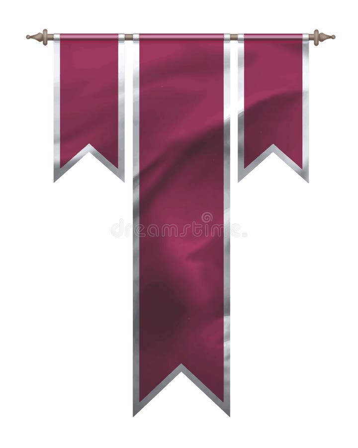 Red triple flag stock vector. Illustration of cloth, drop - 49102109