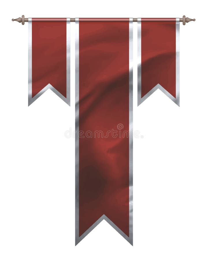 Red triple flag stock vector. Illustration of isolated - 49103550