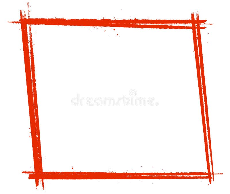 Red Triple-Stroke Square Frame Stock Illustration - Illustration of ...