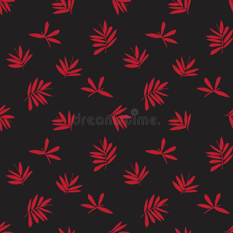 Red Tropical Botanical Leaf Seamless Pattern Background Stock Vector ...