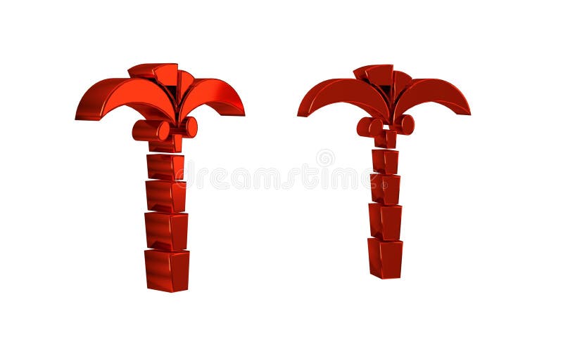 Red Tropical Palm Tree Icon Isolated on Transparent Background. Coconut ...