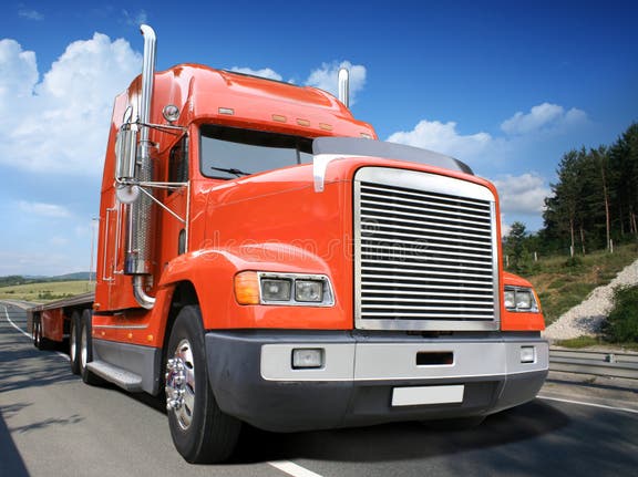 Red Truck stock image. Image of semitrailer, truck, transport - 11494381