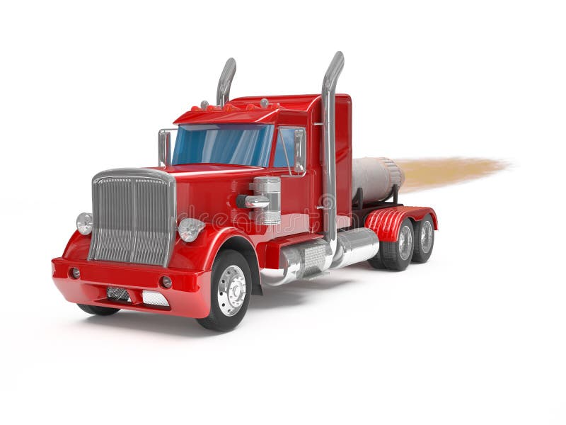 Cartoon Semi Truck Isolated on White Background Stock Vector ...
