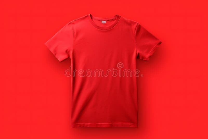 Red Tshirt Mockup on Red Background, Design Concept Stock Illustration ...