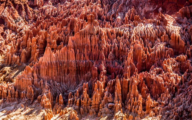 Red Tsingy. Typical Landscape. Madagascar Stock Photo - Image of ...