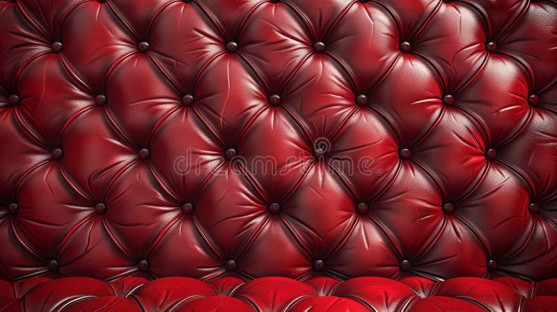 Red Tufted Leather Upholstery Close Up with Button Details - Luxurious ...