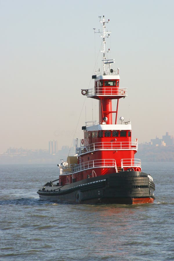 Red Tugboat stock photo. Image of wave, vessel, travel - 12121682