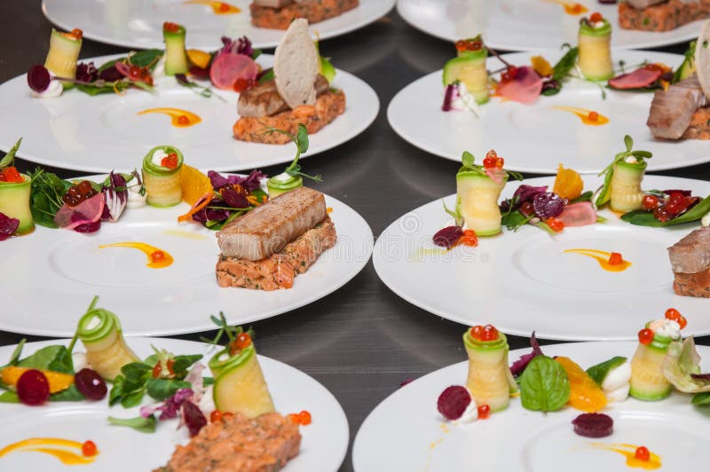 Red tuna and salmon tartar stock photo. Image of nutrition - 50375474