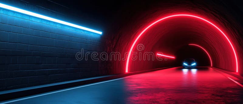 Red Tunnel stock image. Image of gray, effect, striking - 376355827